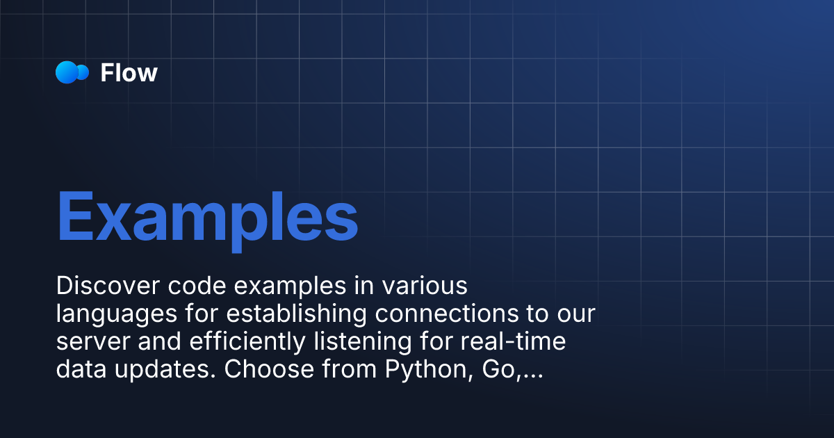 Examples | Flow